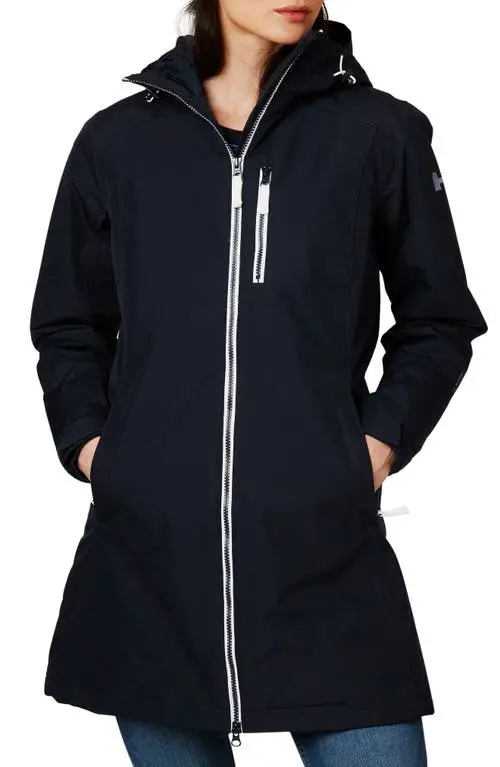 Helly Hansen Belfast Long Waterproof Winter Rain Jacket - Navy