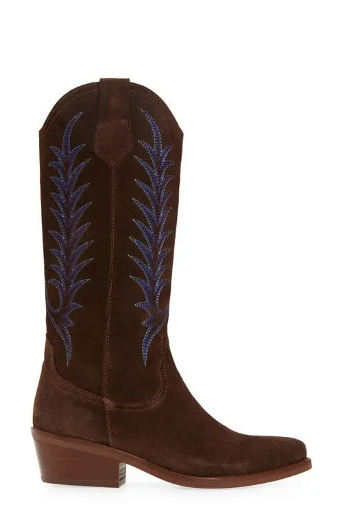 Penelope Chilvers Goldie Embroidered Cowboy Boots - Ebony