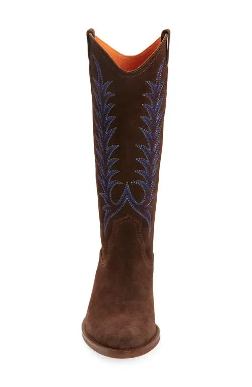 Penelope Chilvers Goldie Embroidered Cowboy Boots - Ebony