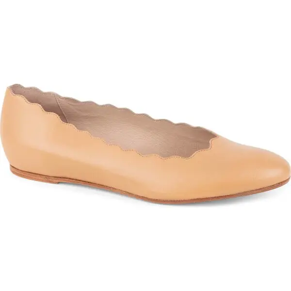 PATRICIA GREEN Palm Beach Scalloped Ballet Flat - Beige