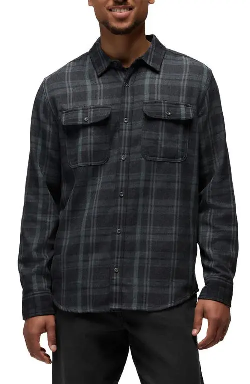 Prana Westbrook Plaid Recycled Blend Button-up Shirt - Coal Shadow