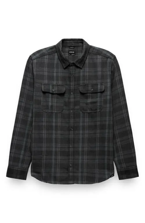 Prana Westbrook Plaid Recycled Blend Button-up Shirt - Coal Shadow