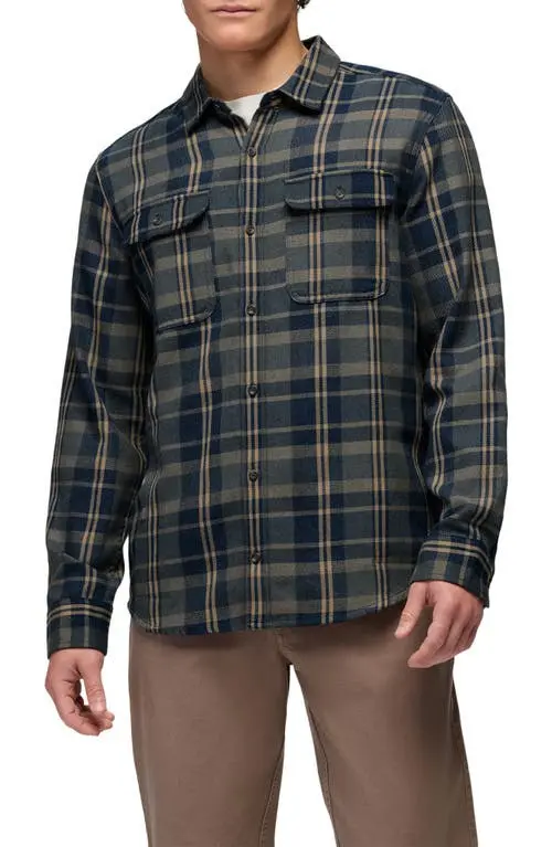 Prana Westbrook Plaid Recycled Blend Button-up Shirt - Grey Blue