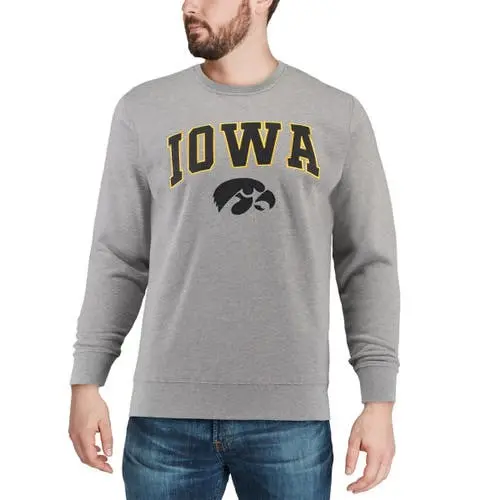 COLOSSEUM Iowa Hawkeyes Arch & Logo Crew Neck Sweatshirt