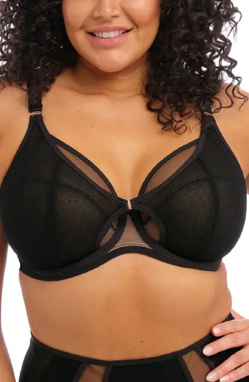 Elomi Kintai Full Coverage Mesh Underwire Bra - Black