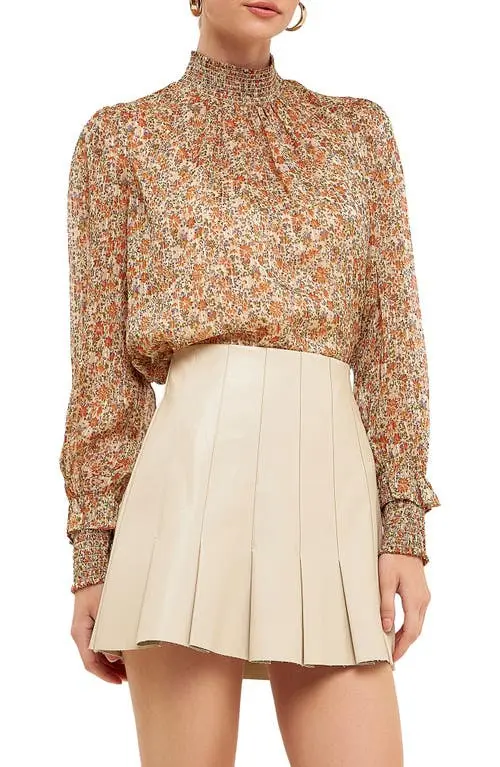 Endless Rose Floral Stripe Chiffon Blouse - Ivory Multi
