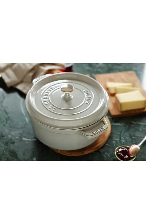 STAUB 4-quart Enameled Cast Iron Dutch Oven - White Truffle