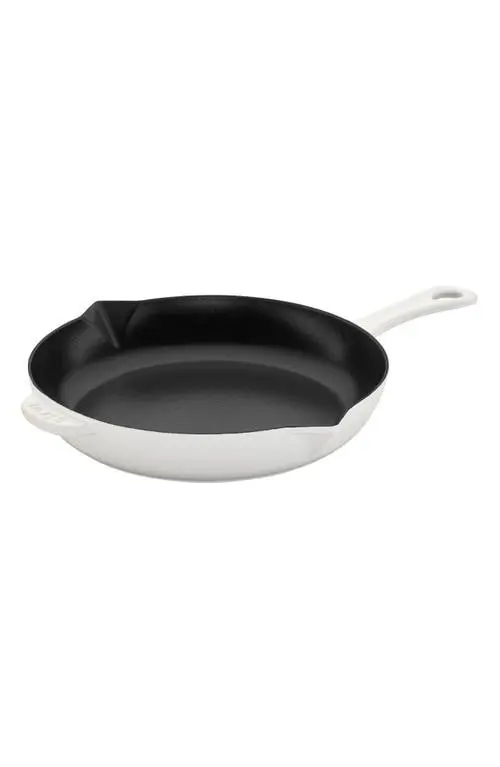 STAUB 10-inch Enameled Cast Iron Fry Pan - White