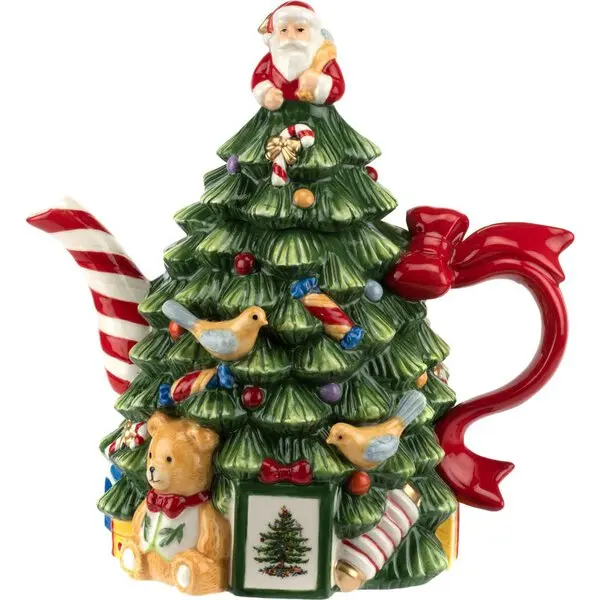 SPODE Christmas Tree Teapot - Green