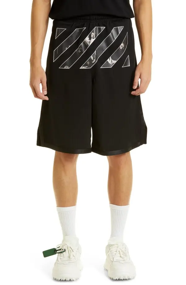 Off-White Caravaggio Stripe Mesh Shorts