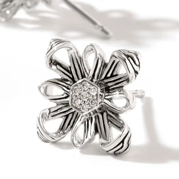 John Hardy Canang Sari Stud Earrings Diamonds