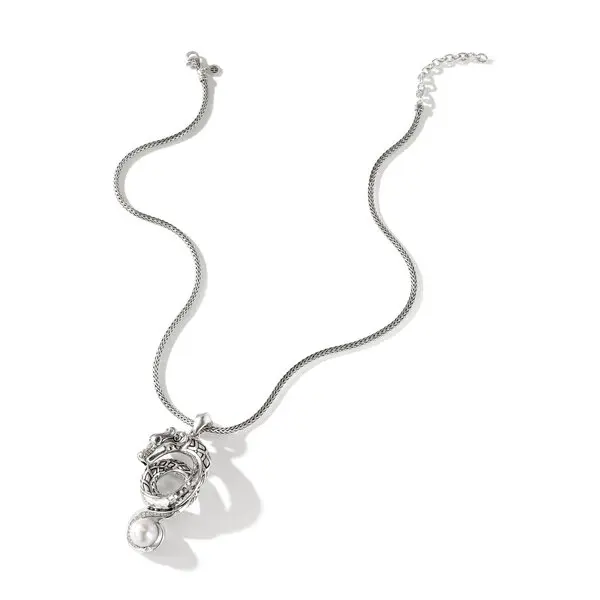 John Hardy Naga Necklace Diamonds, Pearl