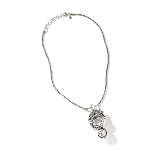John Hardy Naga Necklace Diamonds, Pearl
