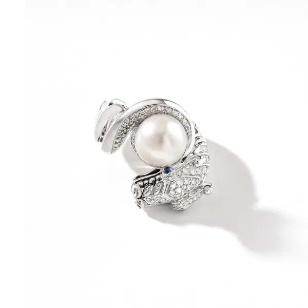 John Hardy Naga Pearl Ring - Sterling Silver