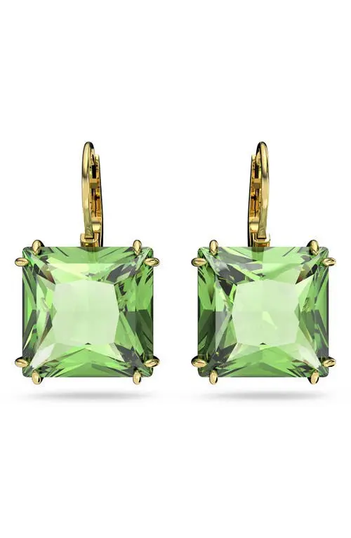 SWAROVSKI Millenia Square Crystal Drop Earrings - Peridot
