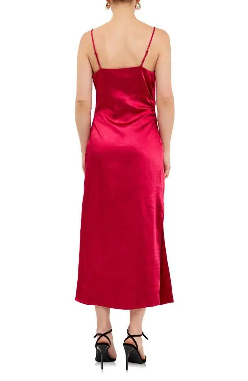 Endless Rose Surplice Satin Slipdress - Rouge