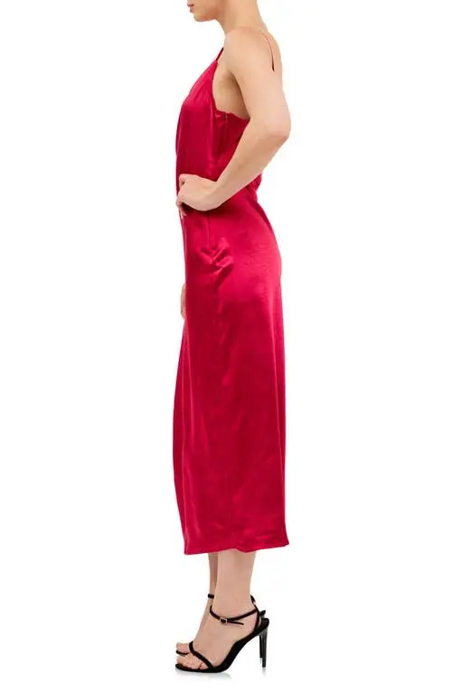 Endless Rose Surplice Satin Slipdress - Rouge