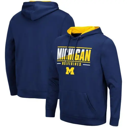 COLOSSEUM Michigan Wolverines Slash Stack 2.0 Pullover Hoodie