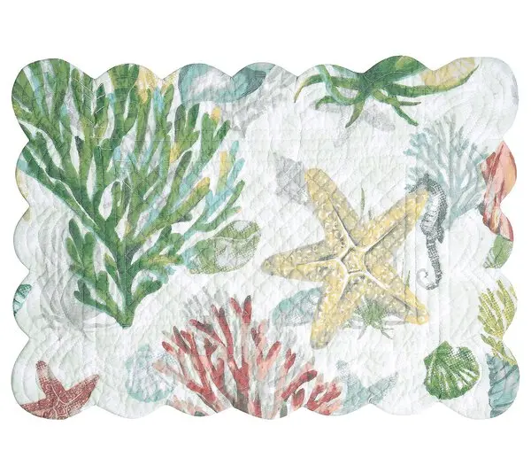 VALERIE PARR HILL 13' X 19' Shellwood Sound Placemat Set Of 6 Valerie - One-color