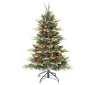 PULEO INTERNATIONAL Puleo 4.5' Pre-lit Aspen Fir Tree, 250 Multi-co Lor Lights - One-color