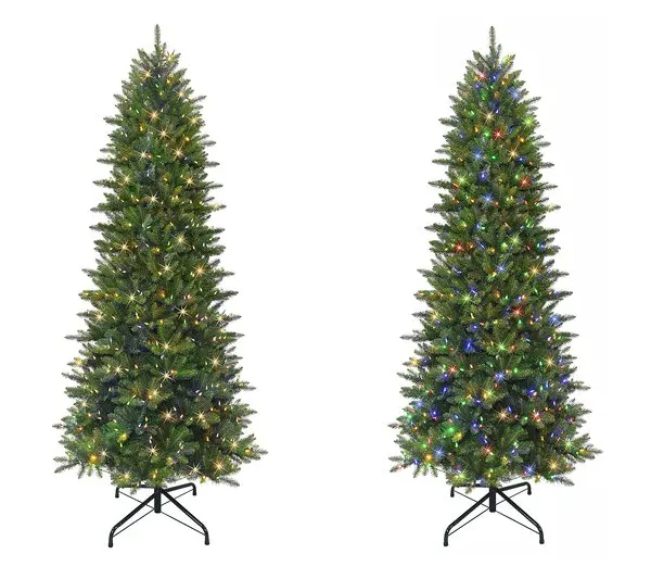 PULEO INTERNATIONAL Puleo 10' Pre-lit Slim Fraser Fir Tree, 2557 Ti S - One-color