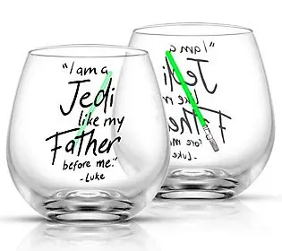 JOYJOLT Set Of 15-oz Luke Skywalker Lightsa Er Glasses - One-color