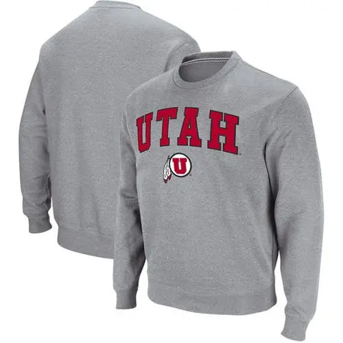 COLOSSEUM Utah Utes Arch & Logo Tackle Twill Pullover Sweatshirt