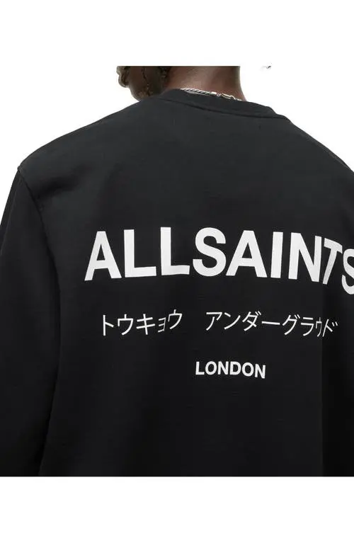 ALLSAINTS Underground Logo Organic Cotton Sweatshirt - Jet Black