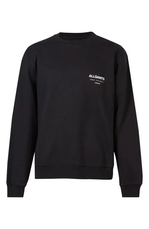 ALLSAINTS Underground Logo Organic Cotton Sweatshirt - Jet Black