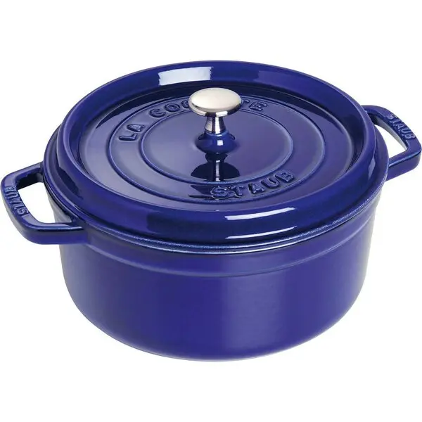 STAUB 4-quart Enameled Cast Iron Dutch Oven - Dark Blue