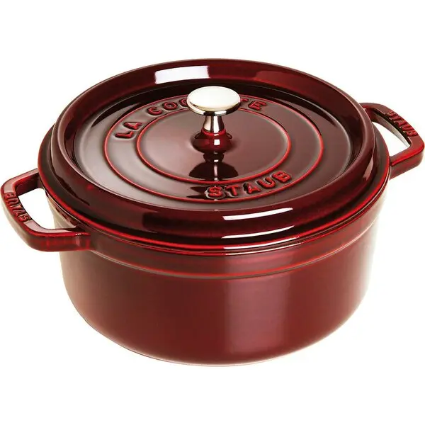 STAUB 4-quart Enameled Cast Iron Dutch Oven - Grenadine