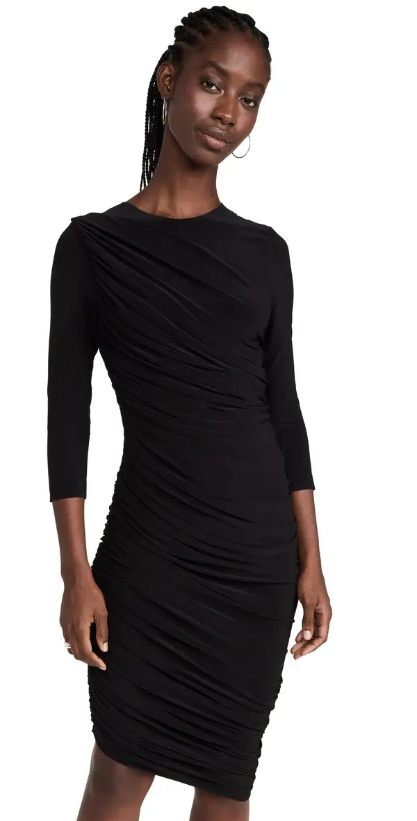 norma kamali long sleeve crewneck mini dress Norma Kamali Oversized Long Sleeve Mini Dress