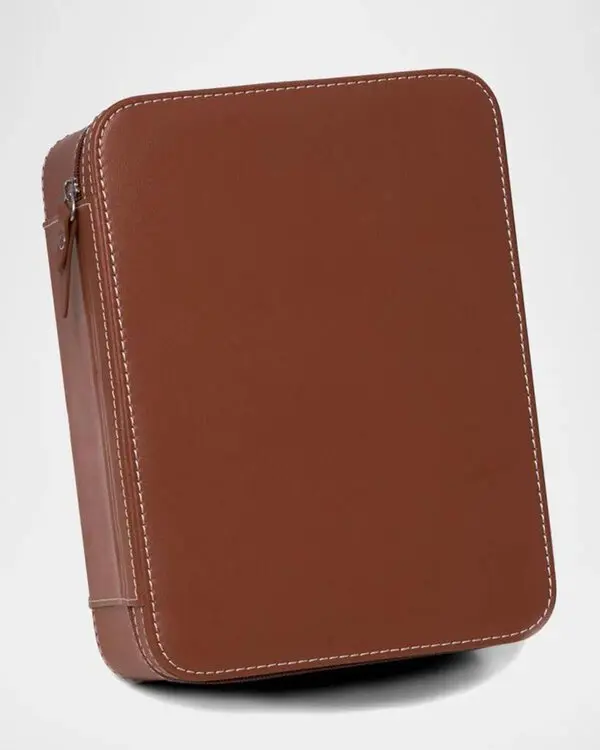 BEY-BERK Leather Watch And Accessory Travel Case