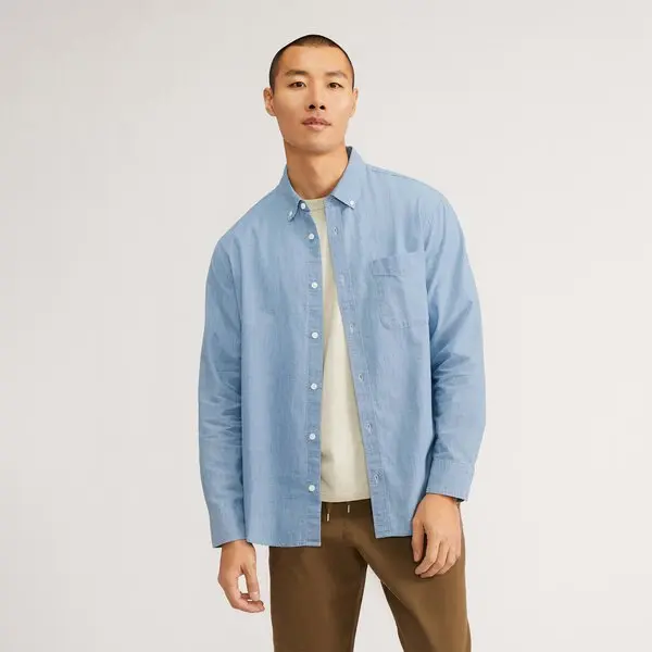 Everlane Relaxed Organic Chambray Shirt - Mid Rechambray