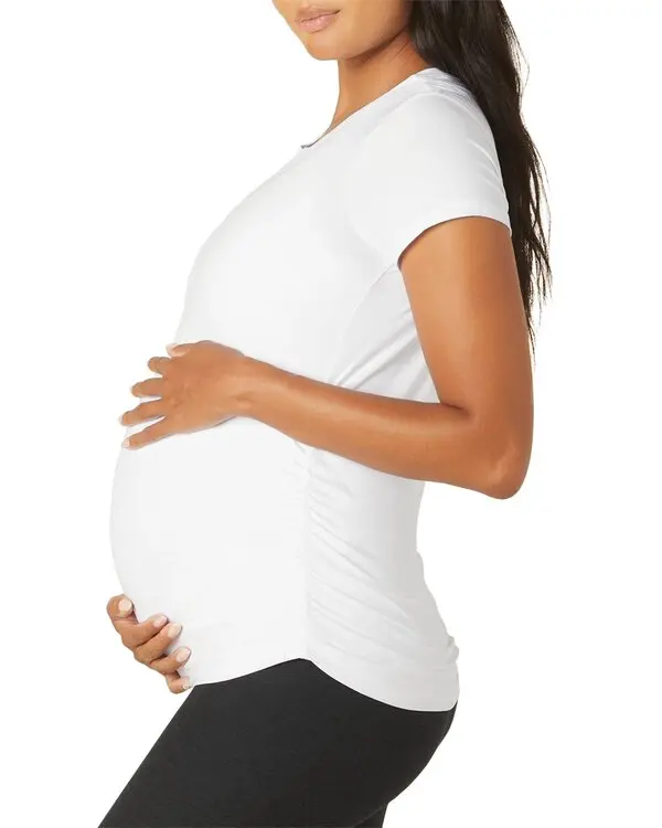 Beyond Yoga On The Down Low Maternity Top - Cloud White