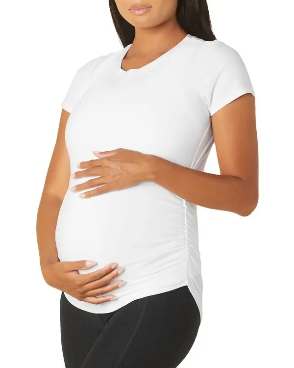 Beyond Yoga On The Down Low Maternity Top - Cloud White