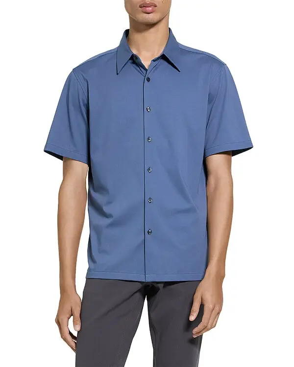 Theory Irving Regular Fit Short Sleeve Shirt - Bering
