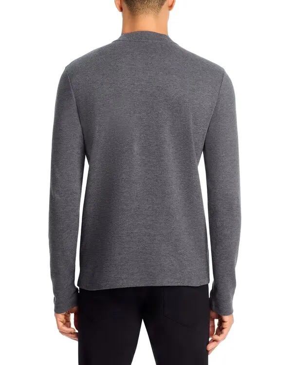 BOSS Slim Fit Ribbed Henley - Medium Grey