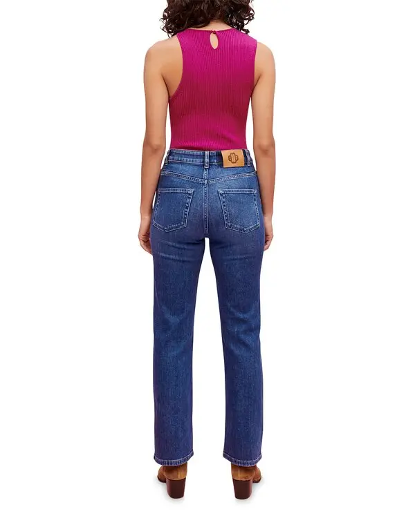Maje High Rise Straight Jeans - Blue