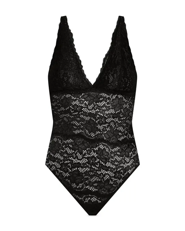 Cosabella Pret-a-porter Lace Teddy Bodysuit - Black