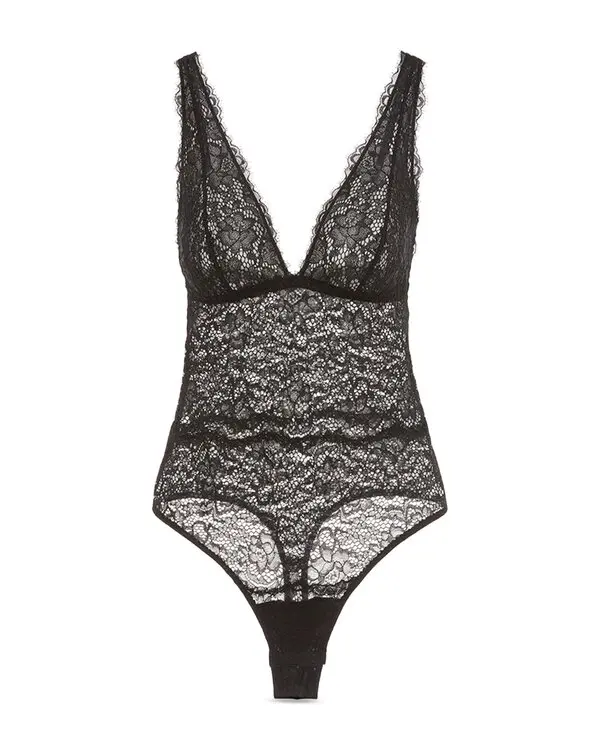 Cosabella Pret-a-porter Lace Teddy Bodysuit - Black