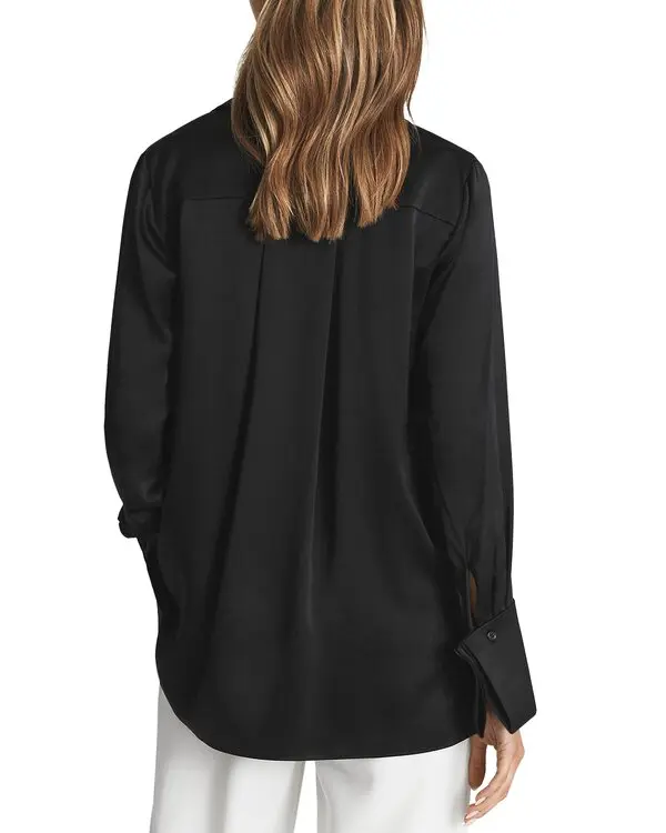 REISS Hailey Silk Shirt - Black