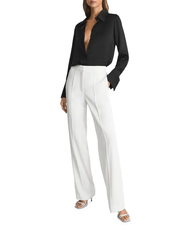 REISS Hailey Silk Shirt - Black