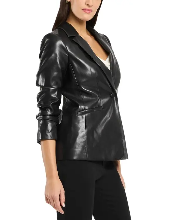 Cinq À Sept Kylie Faux Leather Blazer - Black