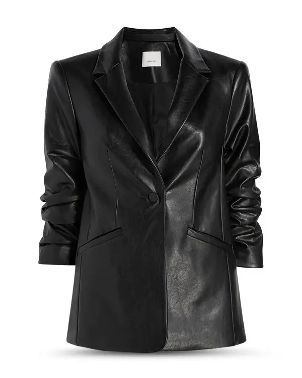 Cinq À Sept Kylie Faux Leather Blazer - Black