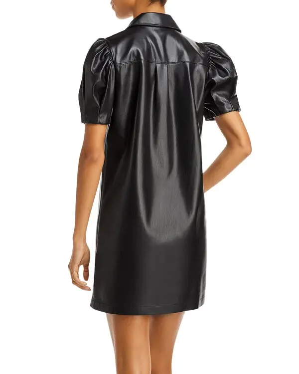 Alice + Olivia Jem Vegan Leather Mini Shift Dress