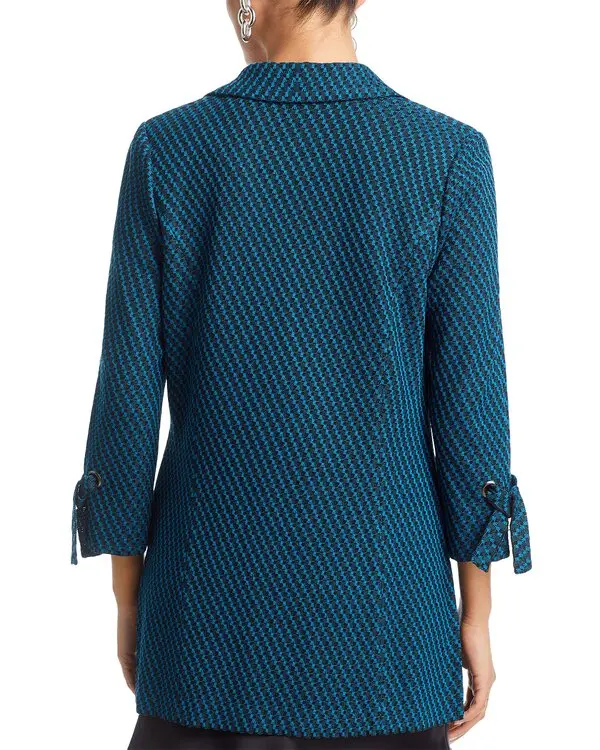Misook Diagonal Stripe Tie Cuff Jacket