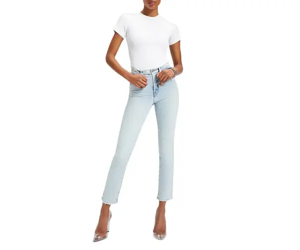 Good American Short Sleeve Scuba Bodysuit - White