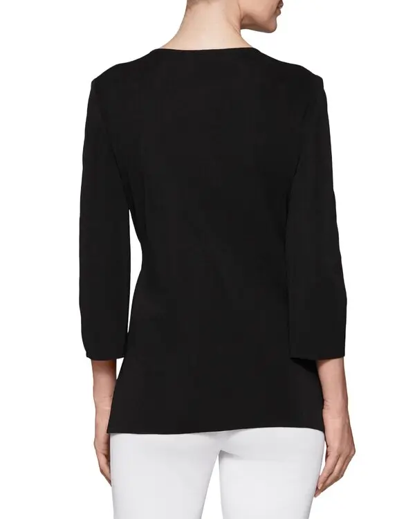Misook Round Neck Tunic - Black