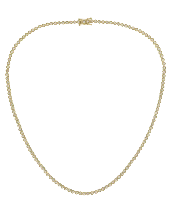 KOLOURS JEWELRY Hexagon Medium 18-karat Diamond Tennis Necklace - Gold
